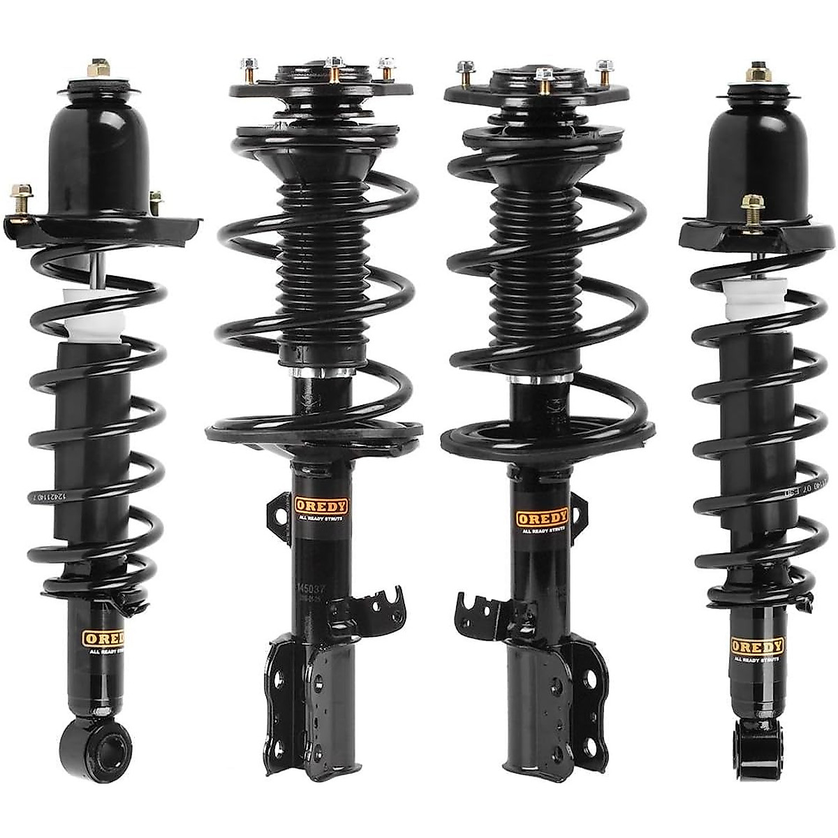 OREDY 4PCS Front Rear Struts Assembly w/Coil Spring Replacement for 2003-2008 Toyota Corolla Excl. XRS - 172114 172115 171373