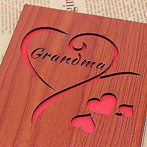 Creawoo Wooden Mothers Day Card for Mom Wife, Best Mom Ever Greeting Cards with Envelope, Happy Mother's Day, Birthday, Holiday Gift Cards from Daughter, Son