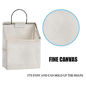Qingsm 2 Pcs Wall-Hanging Storage Bags,Desktop Organizer Basket Cotton Linen Hanging Storage Basket for Kitchen,Bderoom,Living Room-Triangle