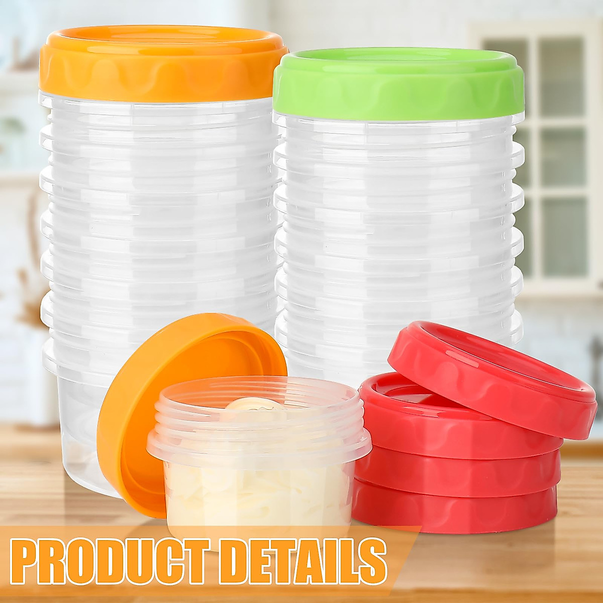 Xuelimei 2 oz/ 60 ml Small Plastic Food Containers,Reusable Food Storage Containers with Lids Plastic Reusable Freezer Storage Containers, Leakproof & Airtight, Freezer Safe, Dishwasher Safe. (12)