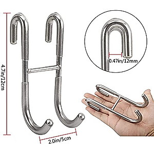 HYDDNice 3PCS Shower Door Hooks 304 Stainless Steel Over Door Hooks Bathroom Class Door Hooks Bath Towel Hooks