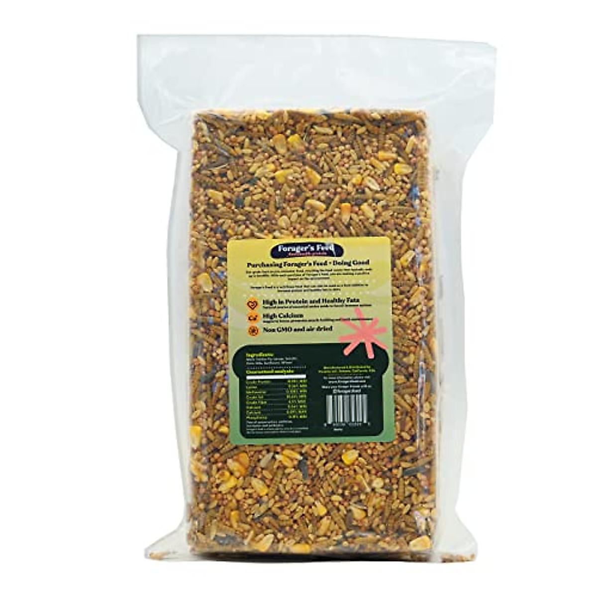 Forager's Feed Black Soldier Fly Larvae Sustainable Cake Mix for Chicken Health, 2.5 Lbs. Bag