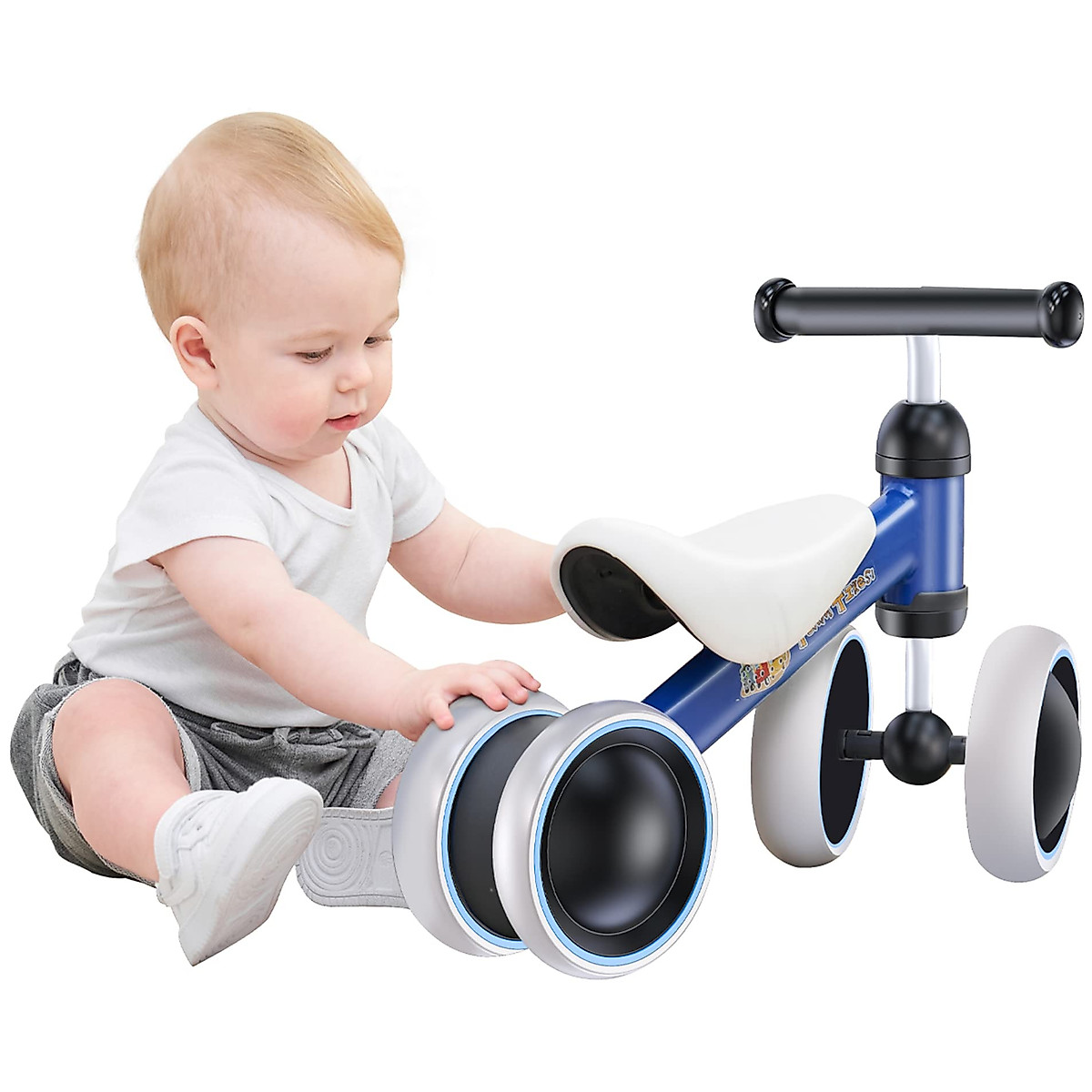 Little Tikes Baby Balance Bike 1 Year Old Boy Birthday Gifts Toddler Toys, Donico Uno All'inizio Gift for Boys Girls 10-24 Months Baby First Bike Indoor Outdoor Riding Toy, First Birthday Gifts (Blue)