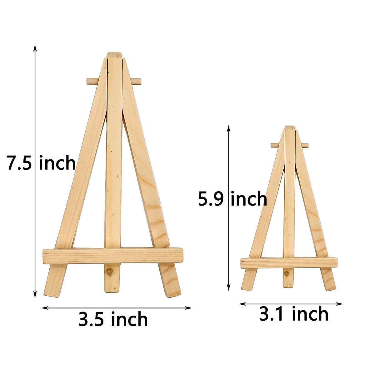 MYYZMY 5.9 Inch Mini Wood Display Easel, 10 Pcs Tabletop Easels for Displaying Photos, Picthres