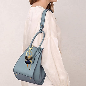 Honbay 1PCS Rhinestone Butterfly Wing Fairy Keychain Dancing Ballet Sparkling Crystal Keyring Pendant Women Key Chain Decoration in A Box for Bag Purse Wallet Handbags Backpack