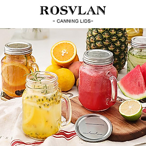 Canning Lids Regular Mouth For Ball/Kerr Jars, Split-Type Metal Mason Jar Lids with Silicone Seals, Silver, 48 Count