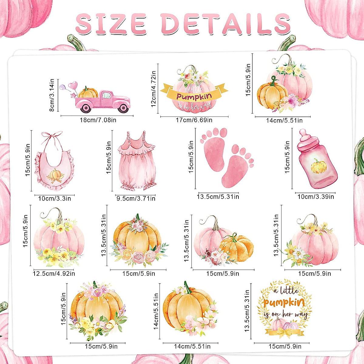 60 Pcs Little Pumpkin Hanging Swirls Autumn Thanksgiving Baby Shower Party Decoration a Little Pumpkin Is on Her Way Hanging Decor Pink Floral Pumpkin Ceiling Swirl for Fall Baby Shower Girl Birthday