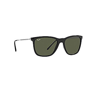 Ray-Ban Rb4344 Square Sunglasses, Black/Green, 56 mm