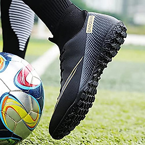 Qzzsmy Football Sneakers for Mens,Soccer Boots Indoor Turf Cleats,High Tops Ankle Boots ZQXCD05-M1-40