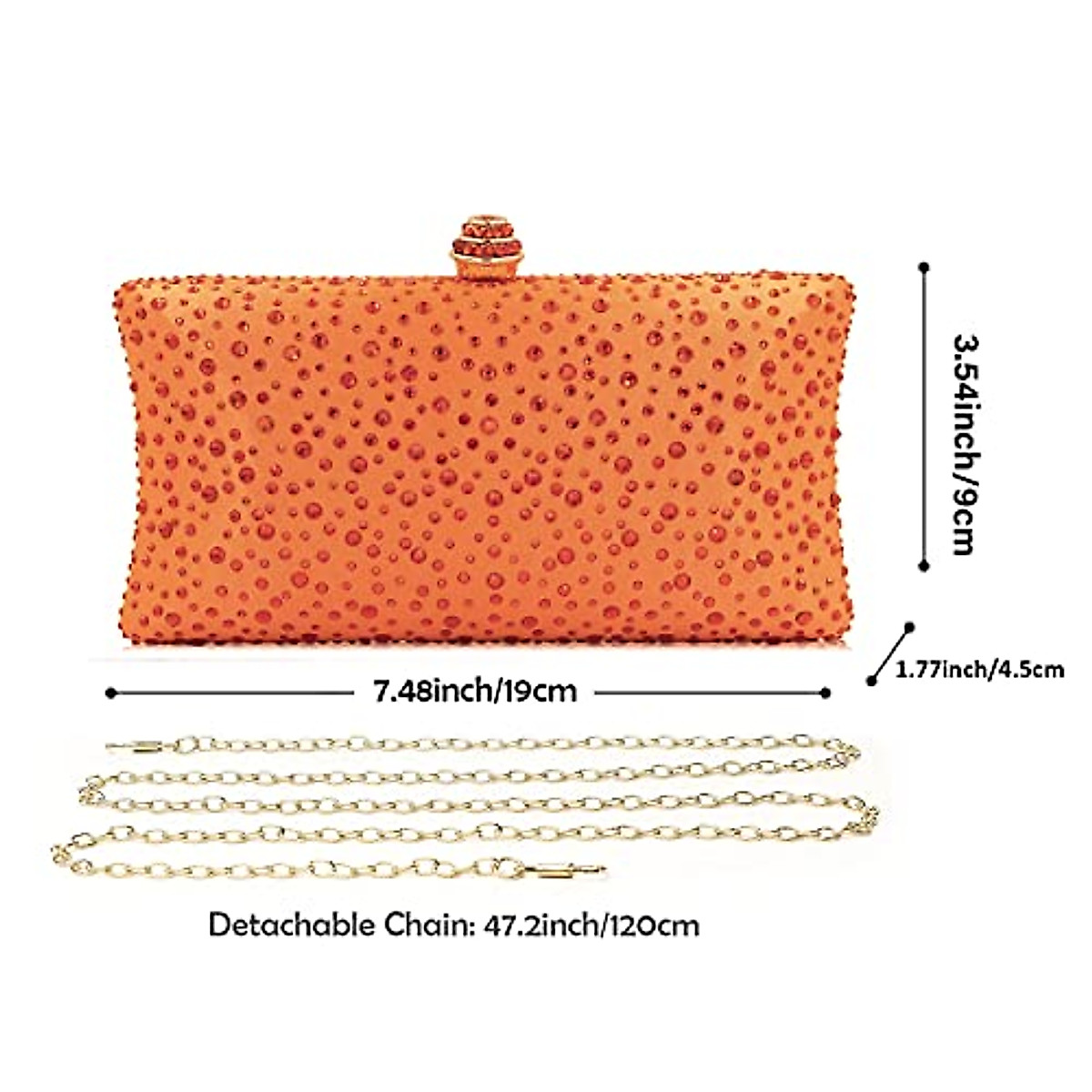 Women's Rhinestone Evening Bag Clutch Purses Sparkling Handbag for Formal Wedding Party Prom Shoulder Bags