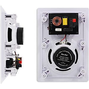 Herdio 5.25 Inch Ceiling Speakers Flush Mount in Wall Speakers Perfect for Home，Living Room，Kitchen，Office