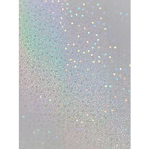 Bleidruck 25 Sheets Sand Stars Holographic Sticker Paper A4 Size Glitter Clear Holographic Overlay Laminating Film Self Adhesive Vinyl Sheets