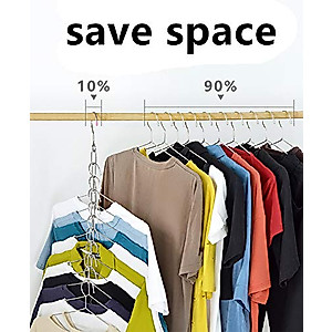 Falytemow Stainless Steel Space Saving Hanger Chains Magic Hangers Closet Space Saver Hanger Organizer Cascading Hangers Gain 80% More Space Set of 10
