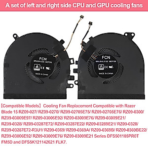 Upgraded CPU+GPU Cooling Fan Replacement Compatible with Razer Blade 15 RZ09-0270 RZ09-0300 RZ09-03009E97 RZ09-0328 RZ09-03287E72 RZ09-02705E75 RZ09-02705E76 Series Laptop, Professional Tool Kit