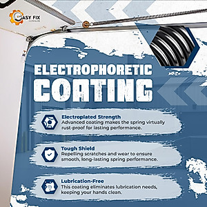 Easy Fix Hardware 180 lb. Heavy-Duty Double-Looped Garage Door Extension Spring (2-Pack) - Gold | Springs for Overhead Garage Door Hardware Repair | Minimum 30,000 Cycles for 7' Feet Garage Door