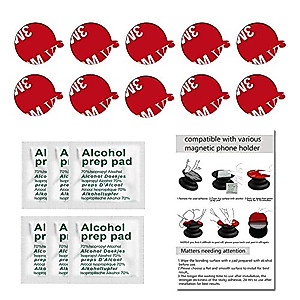 K TOMOTO [10 Pack] 3M VHB Sticky Adhesive Pads for Socket Mount Base, Duble Side Heat Resistant Strong Sticker Replacement Tape for Phone Collapsible Grip & Stand Back, 1.3 Inches, Clear