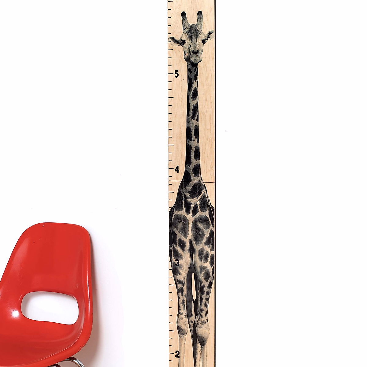 HEADWATERS STUDIO Wooden Ruler Growth Chart for Kids, Boys & Girls - Height Chart & Height Measurement for Wall - Kids Nursery Wall Decor & Room Hanging Wall Decor - Giraffe Theme - Natural