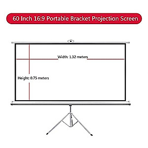 FMOGE 2 in 1 Portable Projector Screen, Fast-Folding 2.3Gain Projector Screen with Tripod Stand, for Home Theater Cinema Projector Screen, 60 Inches,16:9