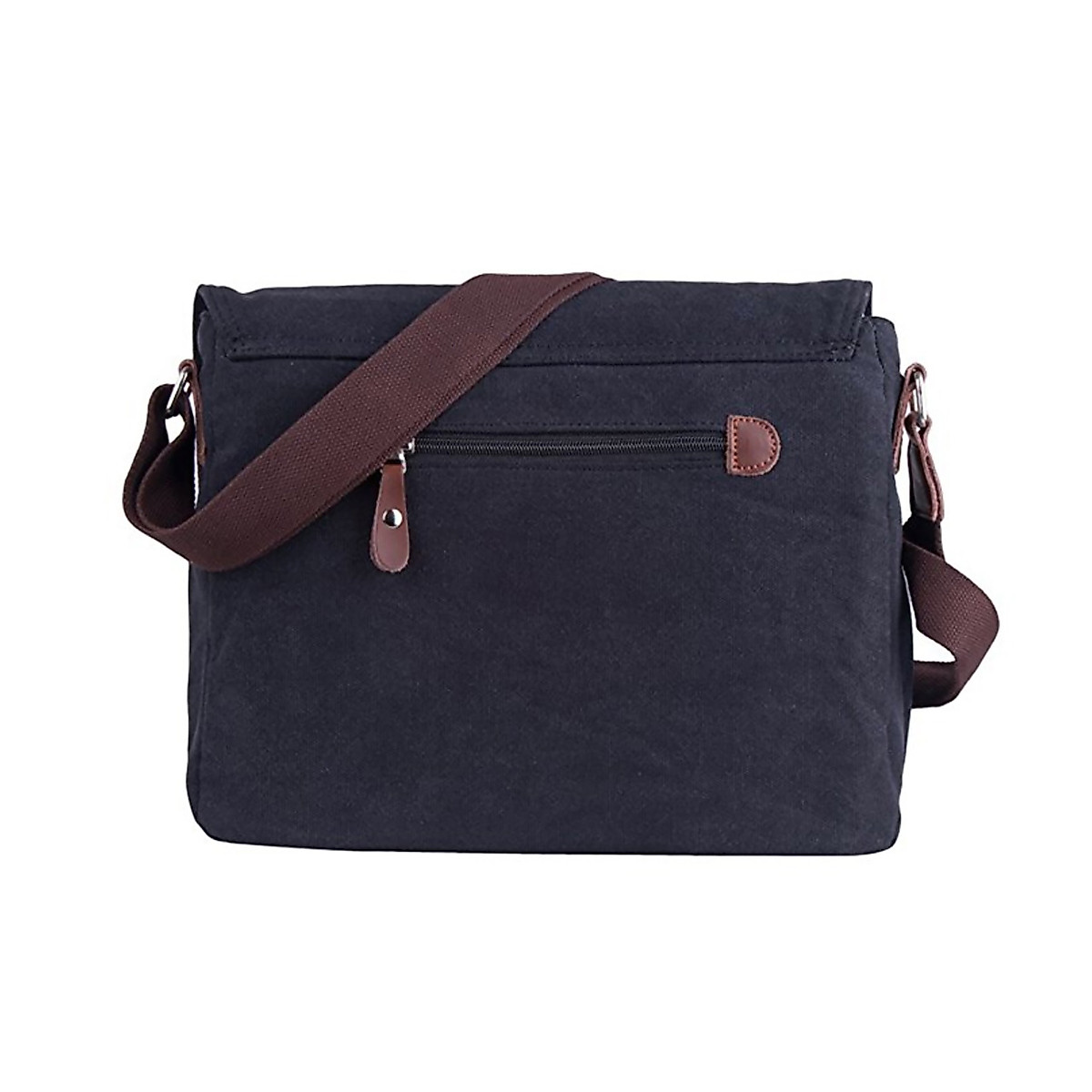 Vintage Men's Canvas Messenger Bag Laptop Shoulder Satchel Crossbody Sling Bookbag (M36_Black)