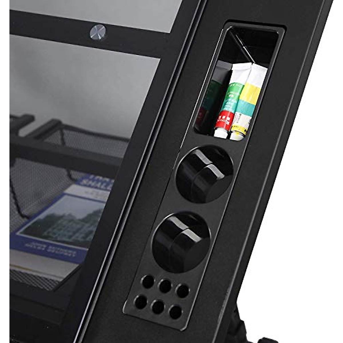 EESHHA Drawing Table Glass Drafting Table, Height Adjustable Drawing Desk with Stool, Tiltable Desk Art Table, Tempered Glass Top Painting Desk, Writing Table with 2 Drawers Beautiful Scenery