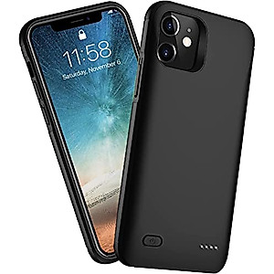 HUGUODONG Battery Case iPhone 12 Mini(5.4 inch), Large Capacity 8200mAh Ultra-Thin Portable 2-in-1 Charging and Protection case,Compatible with Mini Extended Charger -Black