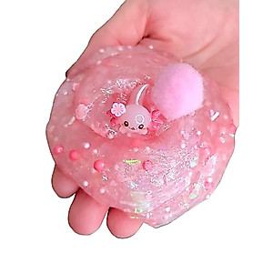 Pinky The Axolotl Handmade Clear Pigment Slime 4oz-Hoshimi Slimes
