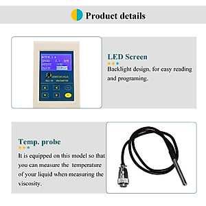 NDJ-9S Rotary Viscometer 15-100,000 mpa.s Digital Viscosity Meter Tester with Temp Probe Digital Display Viscometer 100-240v