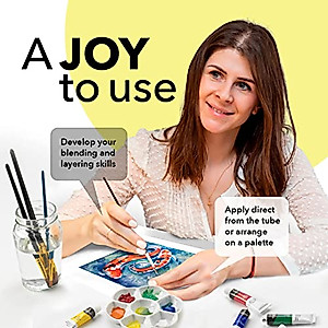 Castle Art Supplies 24 x 12ml Watercolor Paint Tube Set | Value for Adult Artists | Quality, Intense Colors | Just Squeeze the Tube, Mix with Water and Get Creative | In Delightful Presentation Box