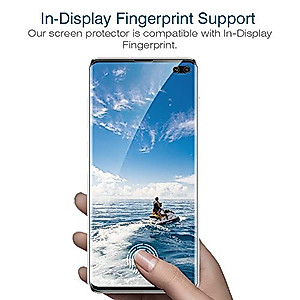 LK 3 Pack Screen Protector Compatible for Samsung Galaxy S10 Plus / S10+, Ultrasonic Fingerprint Compatible, Flexible Film HD Transprent, Case Friendy