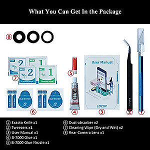 LOZOP Rear Camera Lens Glass Replacement with Adhesive Pre-Installed Compatible for iPhone 13 Pro / 13 Pro Max (3 Pieces/Set) with Repair Tools and Installation Manual