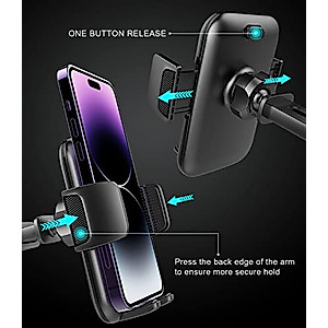 Phone Mount for Car,【Upgraded Stepless Adjustment Suction Cup】 Car Phone Holder Mount Dashboard Windshield Vent Universal Cell Phone Holder Mount for All Smartphones