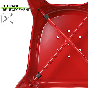 Magshion Metal Dining Chair Stackable Indoor Outdoor Industrial Vintage Chairs 4 Pack Bistro Dining Room Cafe Side Chairs with Back, 18 Inch Red