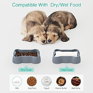 ORIA Slow Feeder Dog Bowls, Silicone Dog Food Bowl with Suction Cups, Interactive Dog Puzzle Bowl for Slow Eating, Anti-Choking, Slow Feeder Cat Bowl for Dogs Cats, Dry and Wet Food
