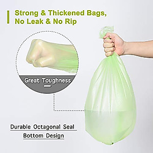 1.2 Gallon Small Garbage Bags Biodegradable 5 Liter Mini Compostable Strong Bathroom Trash Bags with Tear & Leak Resistant, Recycling Eco-Friendly Trash Can Liner, Green, 80 Counts