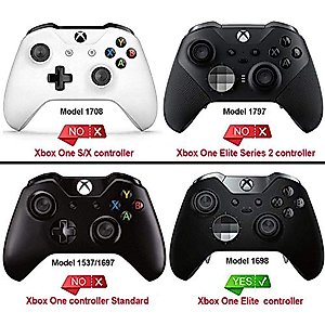eXtremeRate Soft Touch White Replacement Faceplate Front Housing Shell with Thumbstick Accent Rings for Xbox One Elite Remote Controller Model 1698 - Controller NOT Included