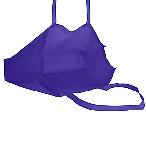 DALIX 20" Extra Large Reuseable Eco-Friendly Recycled Material Tote Bag in Purple-2 Pack