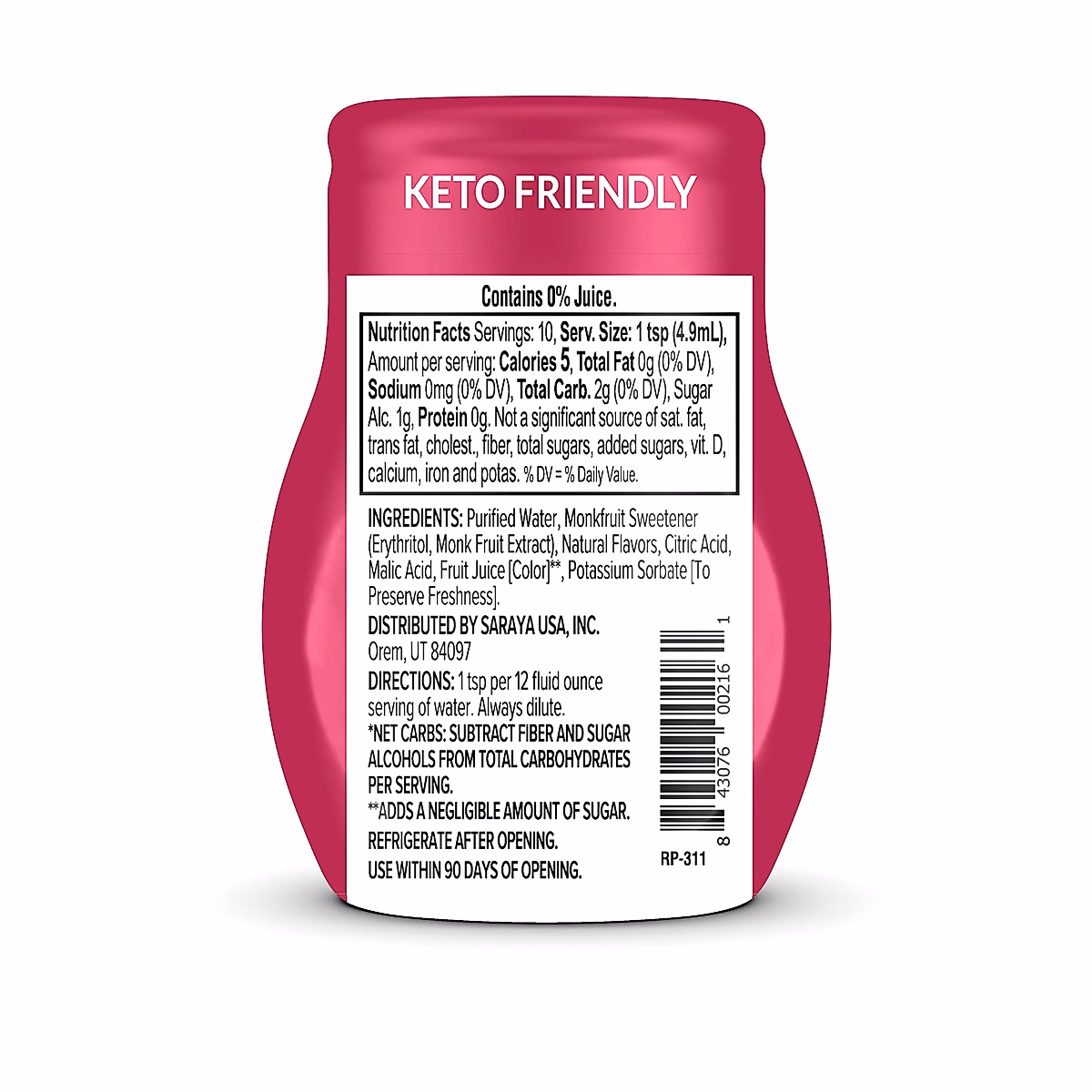 Lakanto Sugar Free Water Enhancer - Sweetened with Monk Fruit Sweetener and Erythritol, On the Go Liquid H2O Hydration, Zero Sugar, Naturally Flavored - Berry Pomegranate (1.67 fl oz - Pack of 6)