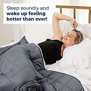 Sleepa Weighted Blanket 25 lbs - Extra Soft and Breathable Blanket Weighted with Premium Glass Beads - Relaxing Heavy Blanket for Adults (Grey)