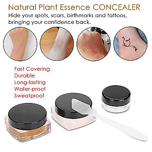 Waterproof Tattoo Cover-Up Makeup Set, Tattoo Skin Cover Concealer Cream for Dark Spots, Scars, Vitiligo, And More - Tattoo Cover-Up Makeup - Use on Body, For Legs