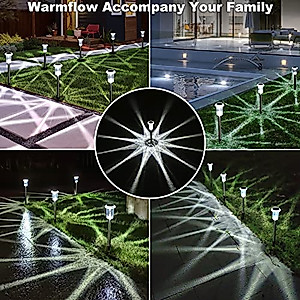 HENRE Solar Pathway Lights Outdoor Waterproof IP65- Stainless Steel Solar Outdoor Lights, Solar Lights for Outside Yard Walkway Patio Garden Decorative, Cool White (6PK)