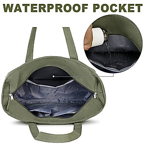 LEDAOU Beach Bag Waterproof Sandproof Women Tote Bag Pool Bag with Zipper for Gym Grocery Travel with Wet Pocket