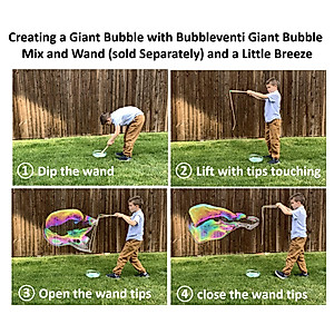 Bubbleventi Giant Bubble Mix | Made in USA |100% Vegan Non-Toxic Powder Makes 10 Gallons of Premium, Big Bubble Solution for kids’ STEM fun | Use in Bubble Wands + Machines