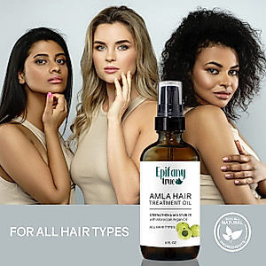 Epifany True Amla Hair Treatment Oil 4oz | Hair Growth, Loss Thinning | Sensitive Scalp | Protective Styles | Argan, Jojoba, Jamaican Black Castor Oil | 100% Natural