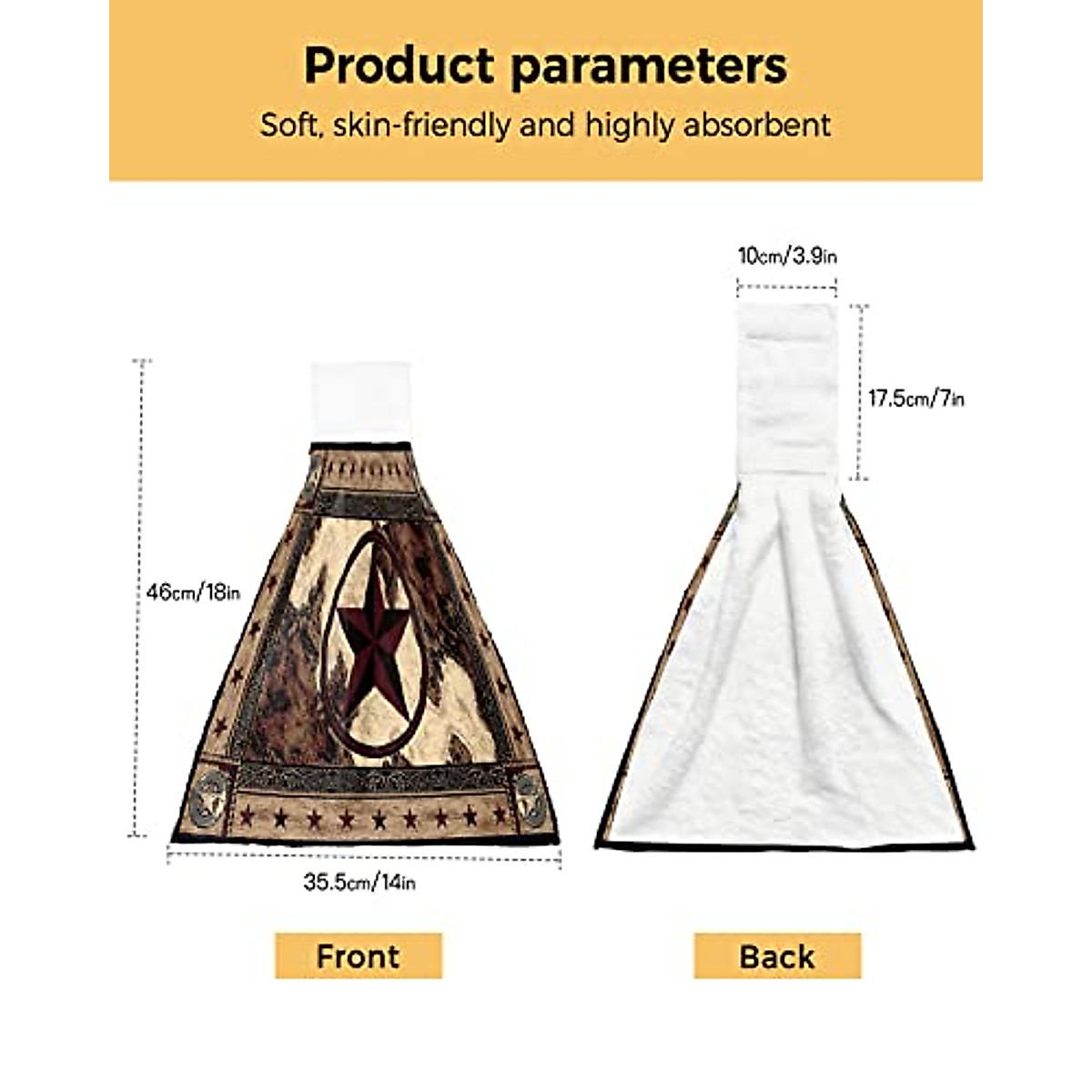 Kitchen Hanging Towel, Hand Towels with Loop Rustic Farmhouse USA Stars on Chic Map 1 Pack Soft Absorbent Tie Towel for Bathroom Retro Wood Plank Tea Bar Dish Cloths Home Cleaning Terry