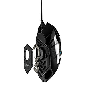 Logitech G502 Hero High Performance Gaming Mouse Special Edition, Hero 25K Sensor, 25 600 DPI, RGB, Adjustable Weights, 11 Programmable Buttons, On-Board Memory, PC/Mac - Black/White