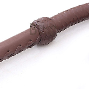 Indiana Jones Style 8 Foot & 10 Foot Dark Brown Leather Equestrian Bullwhip 8 Strands Real Cowhide Leather Bull Whip (08)