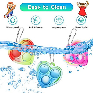 ONKULL® Pop Fidget Toys Its Party Favors Toys, 30 Pcs Pop Keychain for Kids Sensory Toys Fidget Pack Push Pop Bulk Toys Party Fidget Pop Keychain Toys Classroom Birthday Gift for Girls Boys