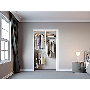 Closet Kit with Hanging Rods - Corner Closet System - Closet Shelves - Closet Organizers and Storage Shelves (White, 48 inches Wide) Closet Shelving
