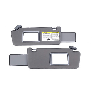 Driver and Passenger Side Sun Visor Set Gray Without Light - Left and Right Compatible with Toyota Tacoma 2005-2012 - Replaces 74320-35C10-B0,74320-04181-B1,74320-35B50-B0,74310-35C20-B0, 7431004111B1