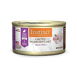 Instinct Limited Ingredient Diet Grain Free Real Rabbit Recipe Natural Wet Canned Cat Food, 3 oz. Cans (Case of 24)